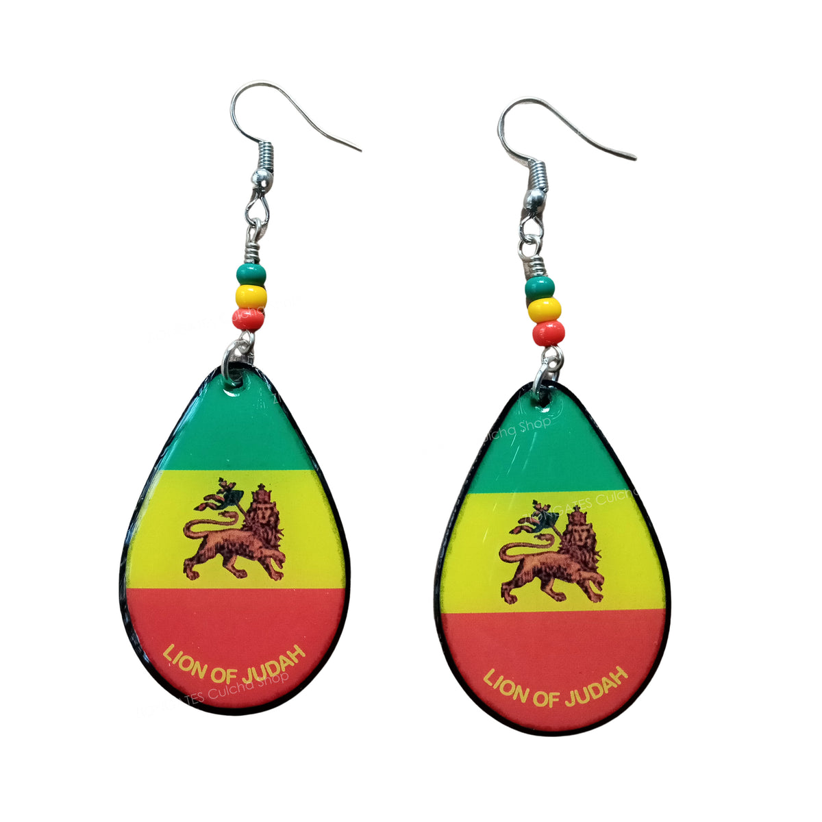 RASTA Earrings - Lion of Judah - Ankh – ZIONGATES Culcha Shop