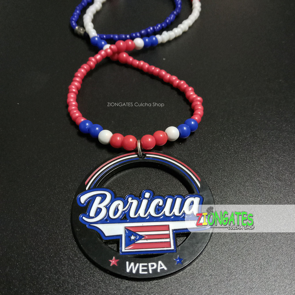 Puerto Rico Metal Necklaces - Beaded Chain – ZIONGATES Culcha Shop