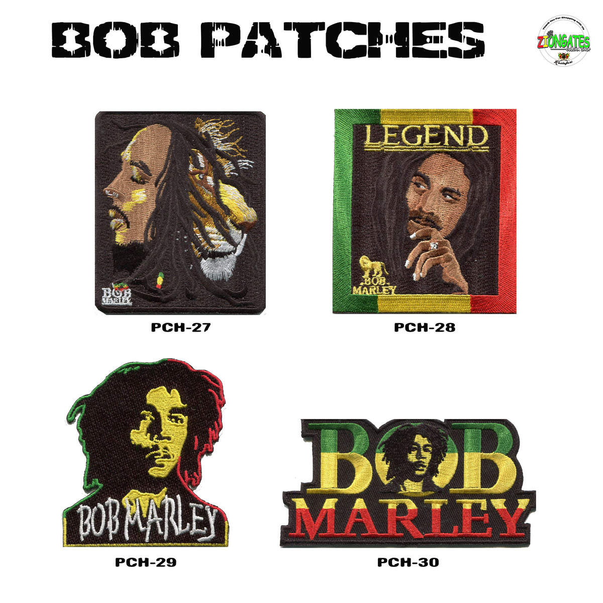 Bob Marley iron on Patches - Reggae - Rasta – ZIONGATES Culcha Shop